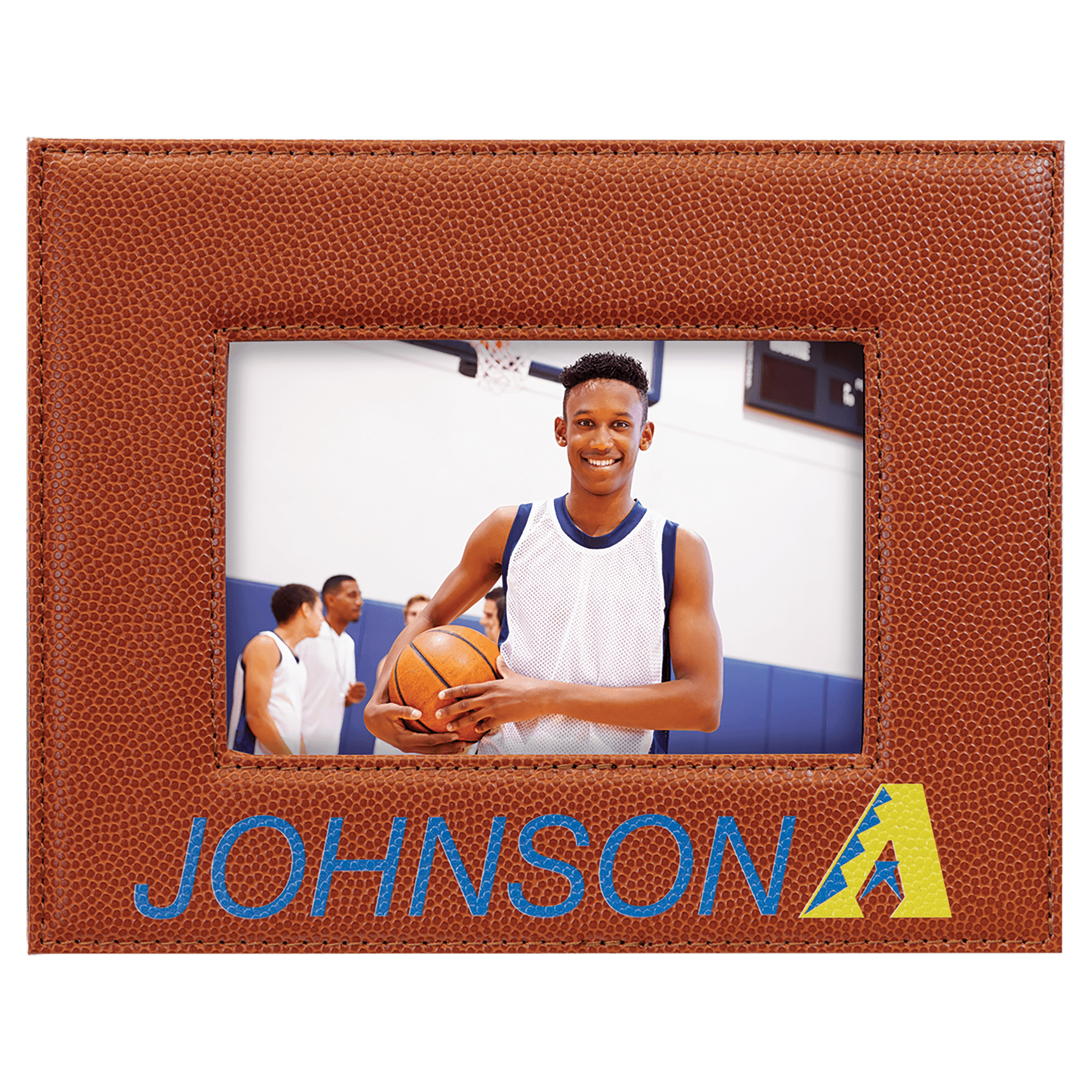 4″ x 6″ Basketball Laserable Leatherette Photo Frame – mfoprint.com